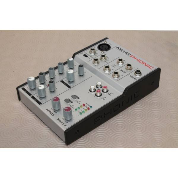 Phonic AM120 MKIII 1-MicLine 2-Stereo Input Compact Mixer - Mercury ...